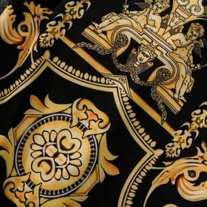 Skirts | Black And Gold Baroque Print Pencil Skirt | Poshmark